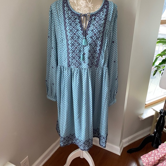 Time and Tru | Dresses | Time And Tru Blue Floral Mini Dress | Poshmark
